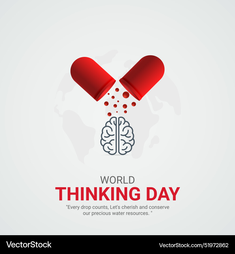 World thinking day creative Royalty Free Vector Image