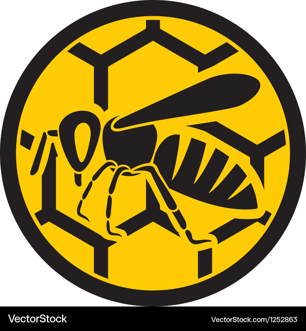 Bee symbol Royalty Free Vector Image - VectorStock