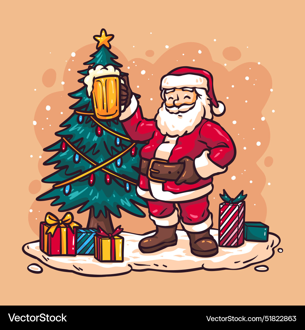 Festive Christmas Scene Royalty Free Vector Image