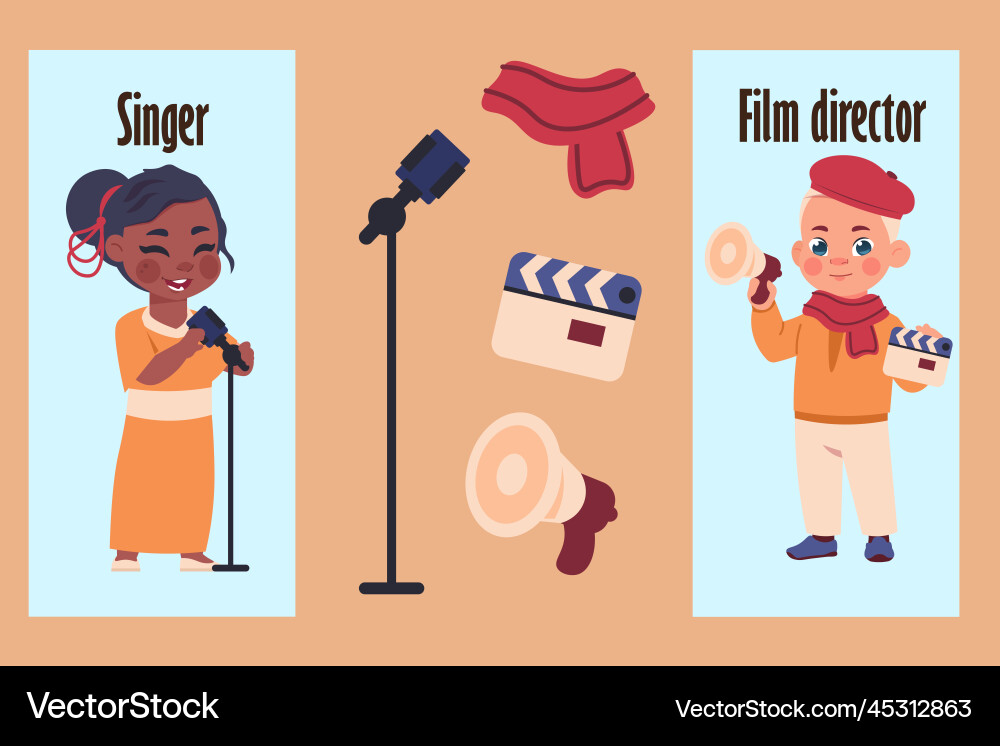 Kids in uniform children with work tools Vector Image