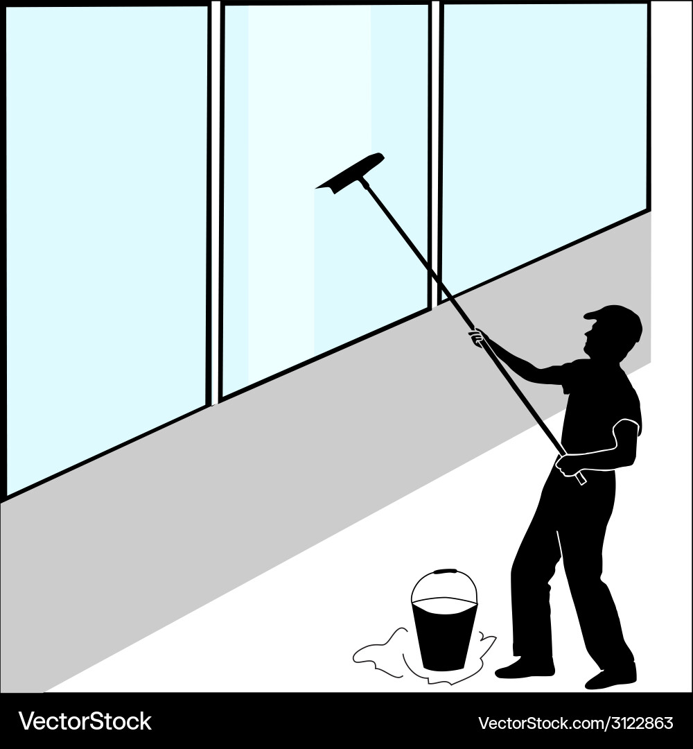 Large window washer Royalty Free Vector Image - VectorStock