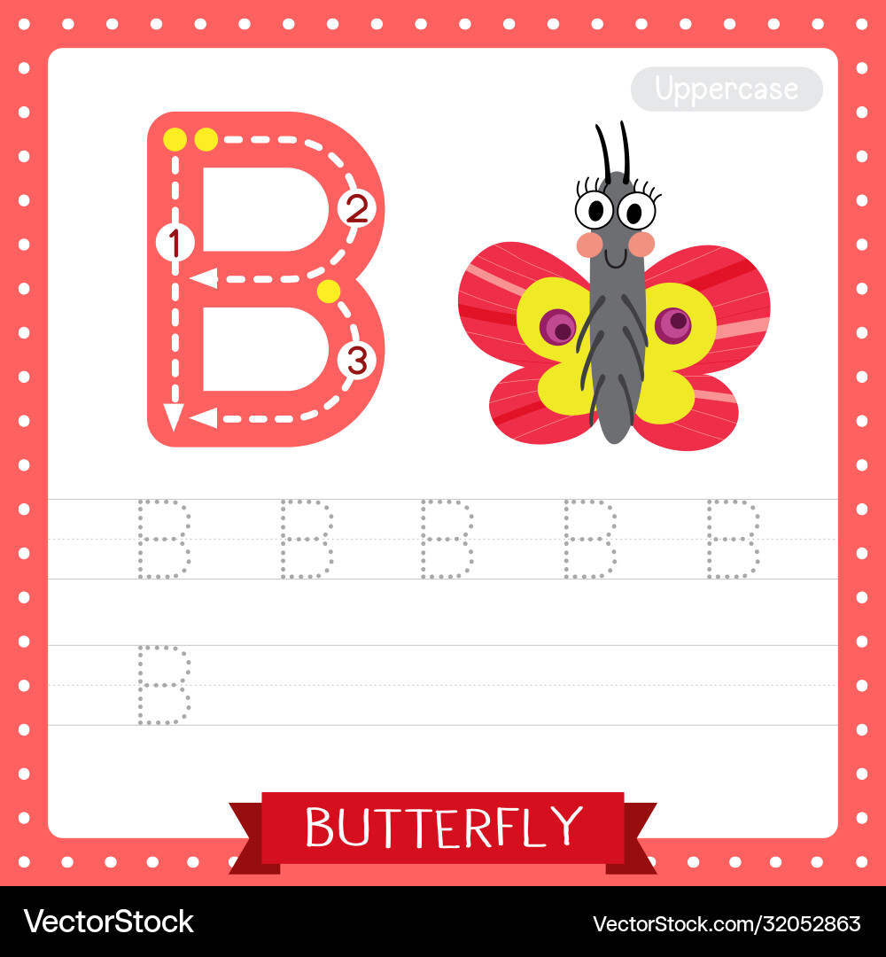 Letter a uppercase tracing practice worksheet Vector Image