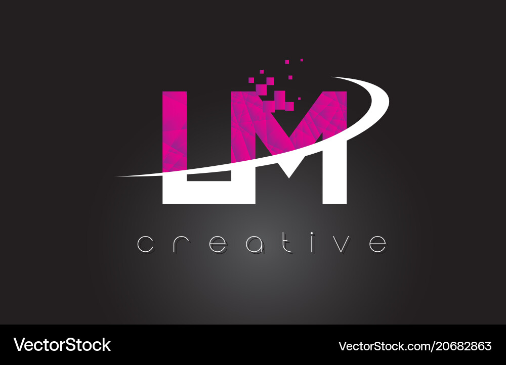 LM Creative Letters - Pink & White Royalty Free Vector