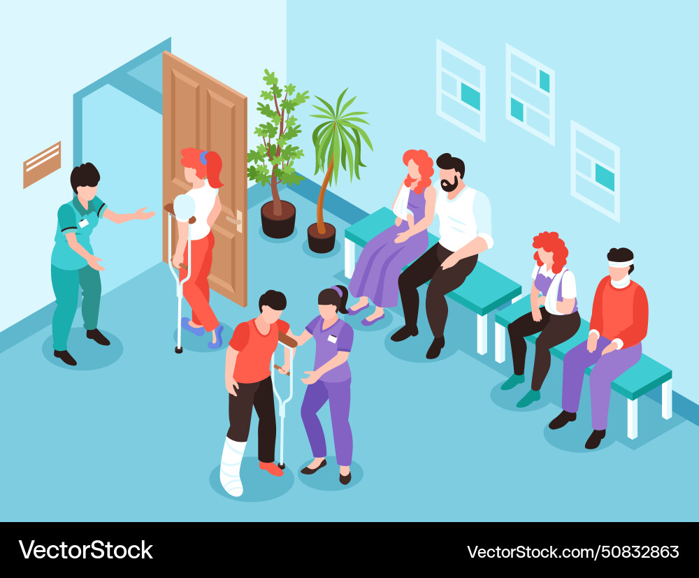 Physical injury isometric background Royalty Free Vector