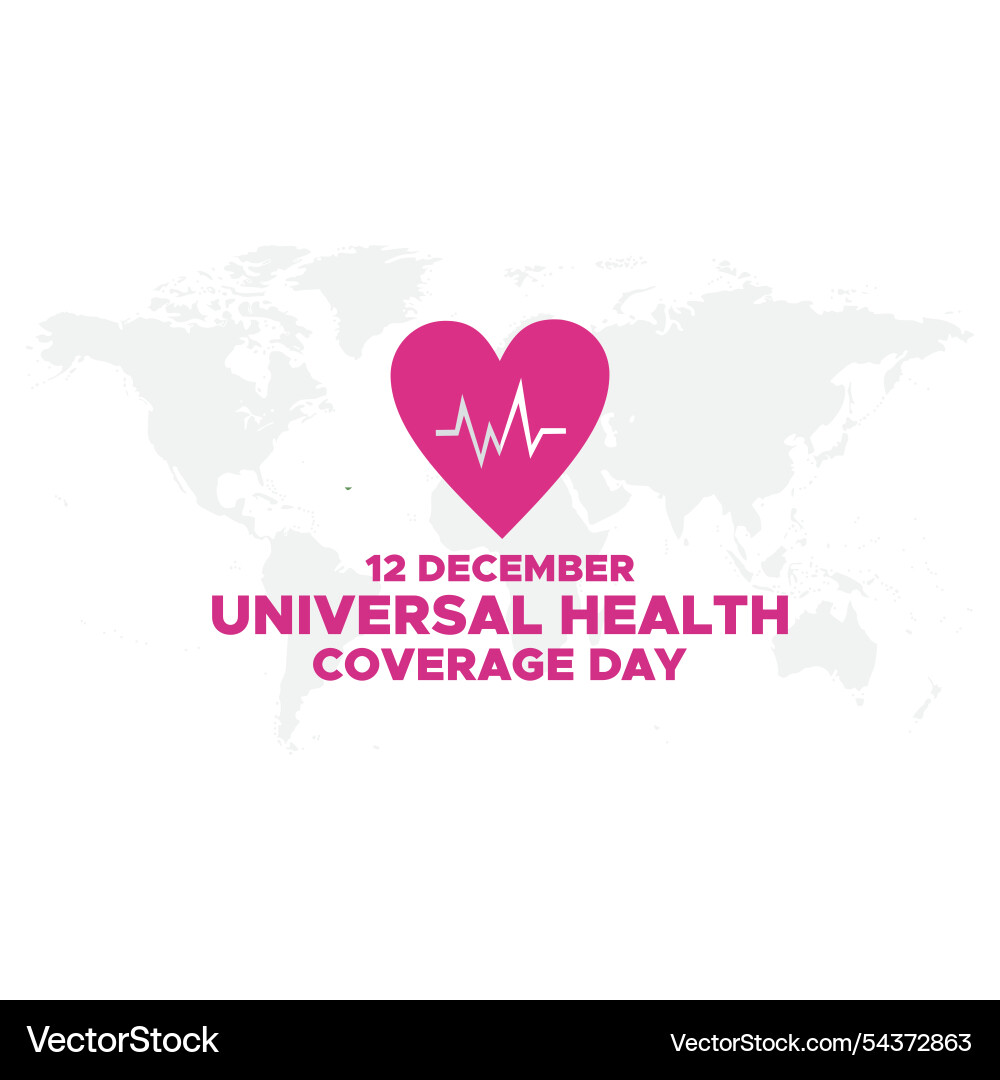 Universal health coverage day 12 december Vector Image