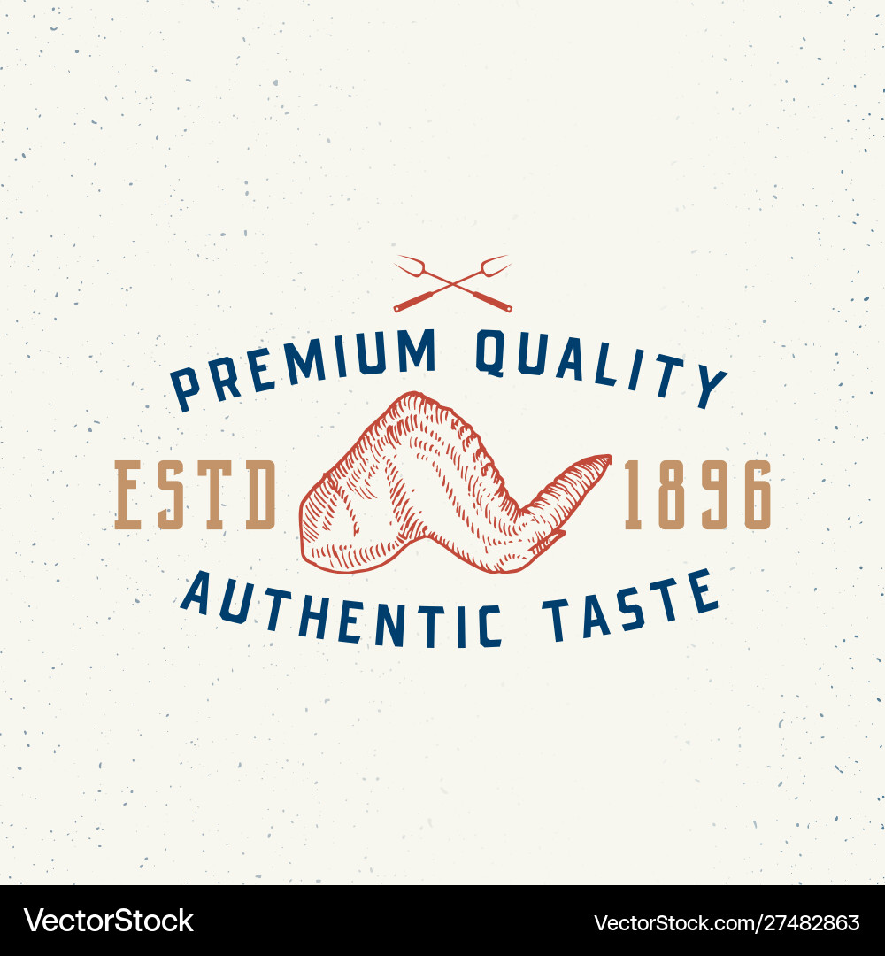 Vintage Meat Label - Chicken Wing Royalty Free Vector Image
