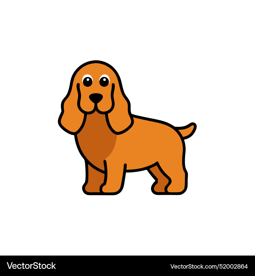 Cocker spaniel dog goes icon Royalty Free Vector Image