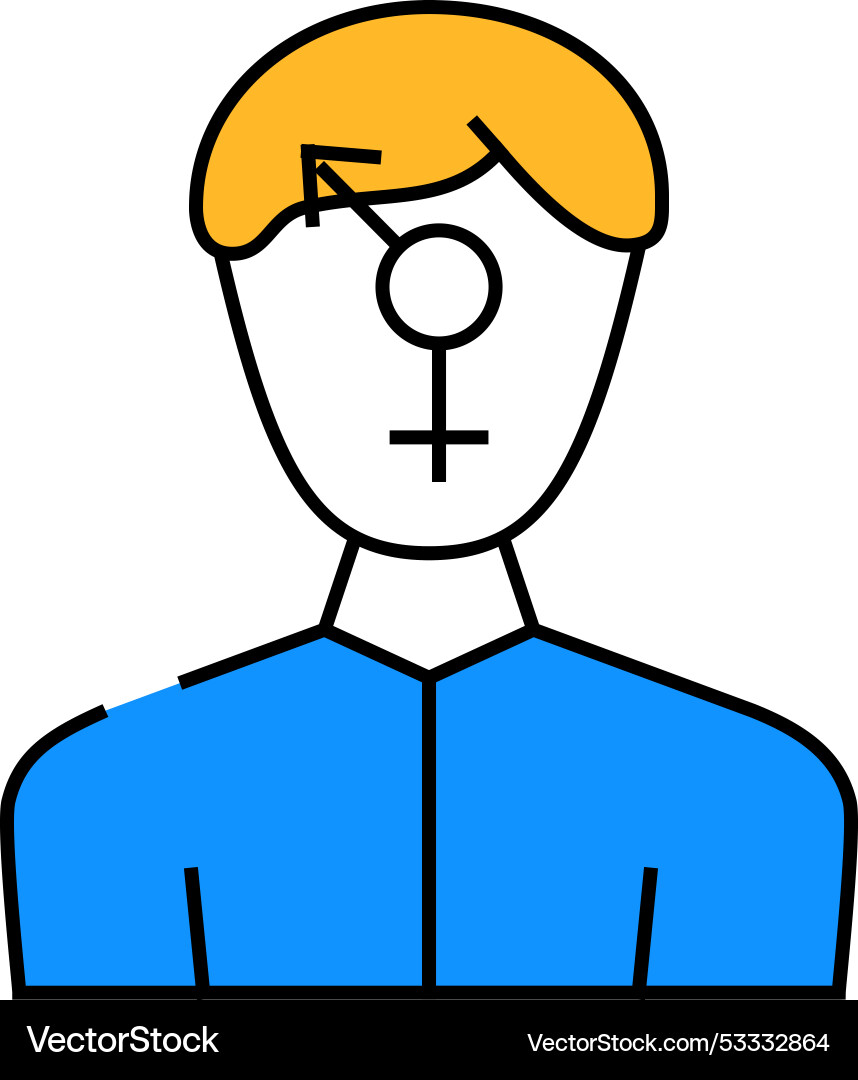 Gender change man icon color Royalty Free Vector Image