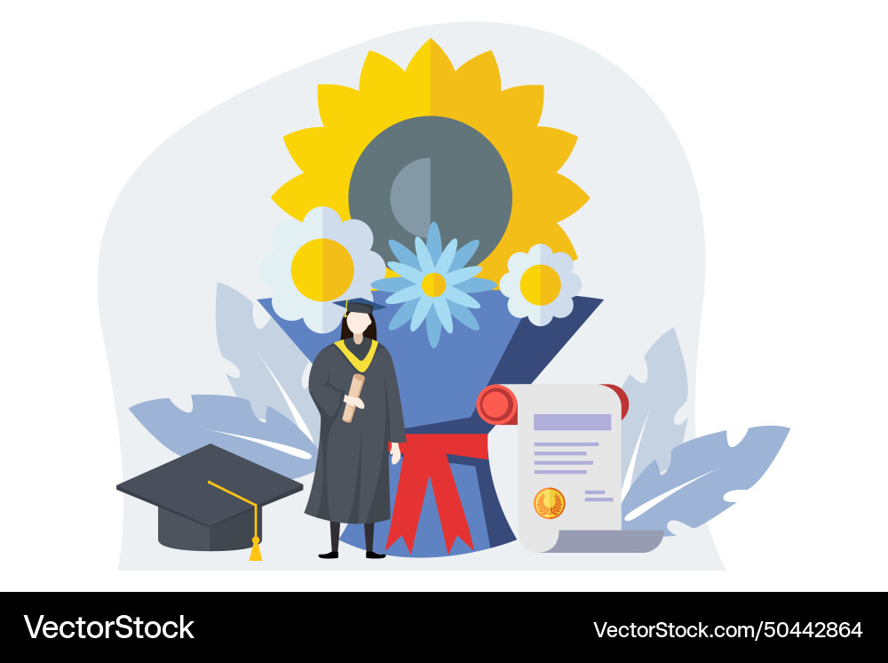 Graduation flat design Royalty Free Vector Image