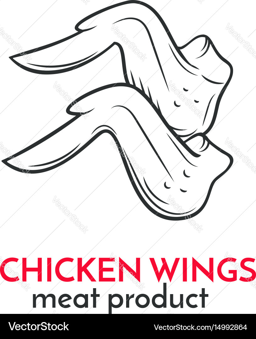 Hand drawn chicken wings icon Royalty Free Vector Image