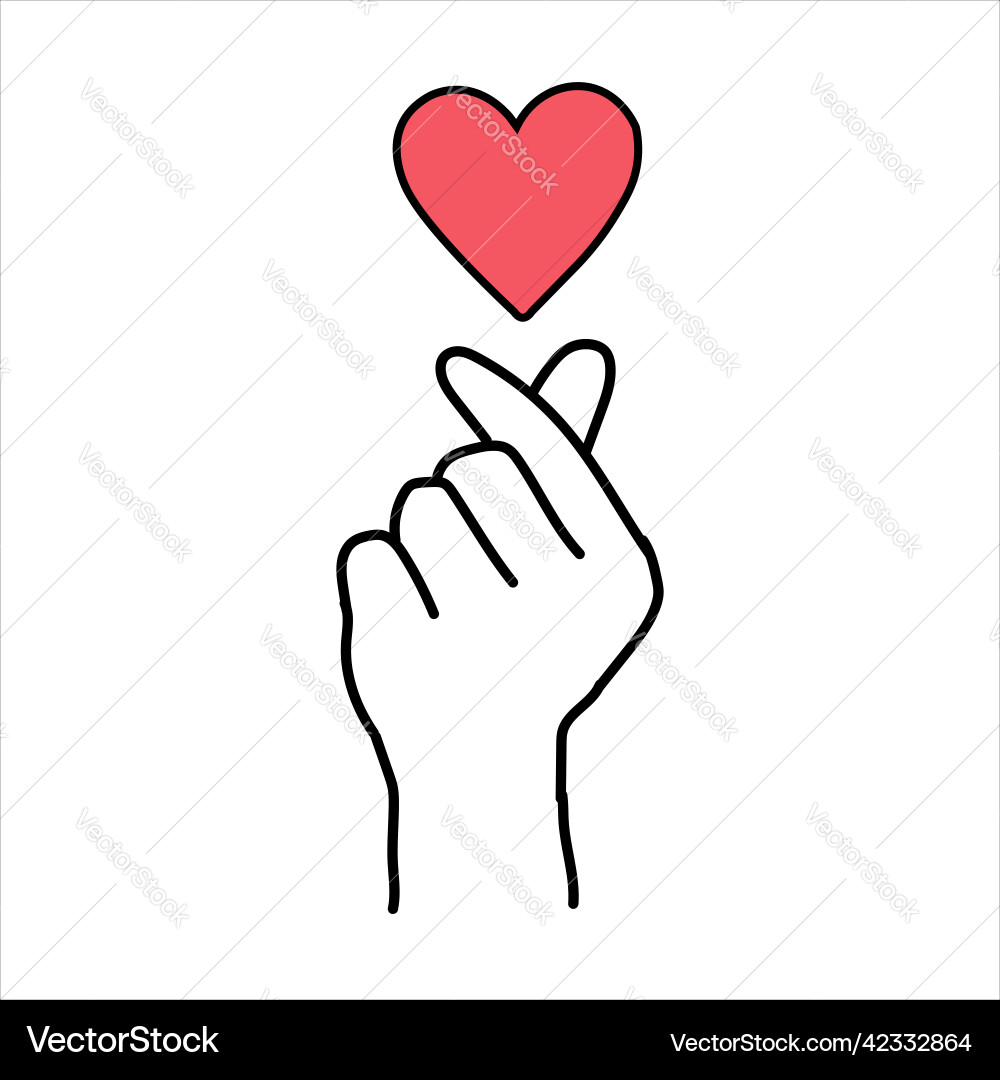 Korean finger heart Royalty Free Vector Image - VectorStock