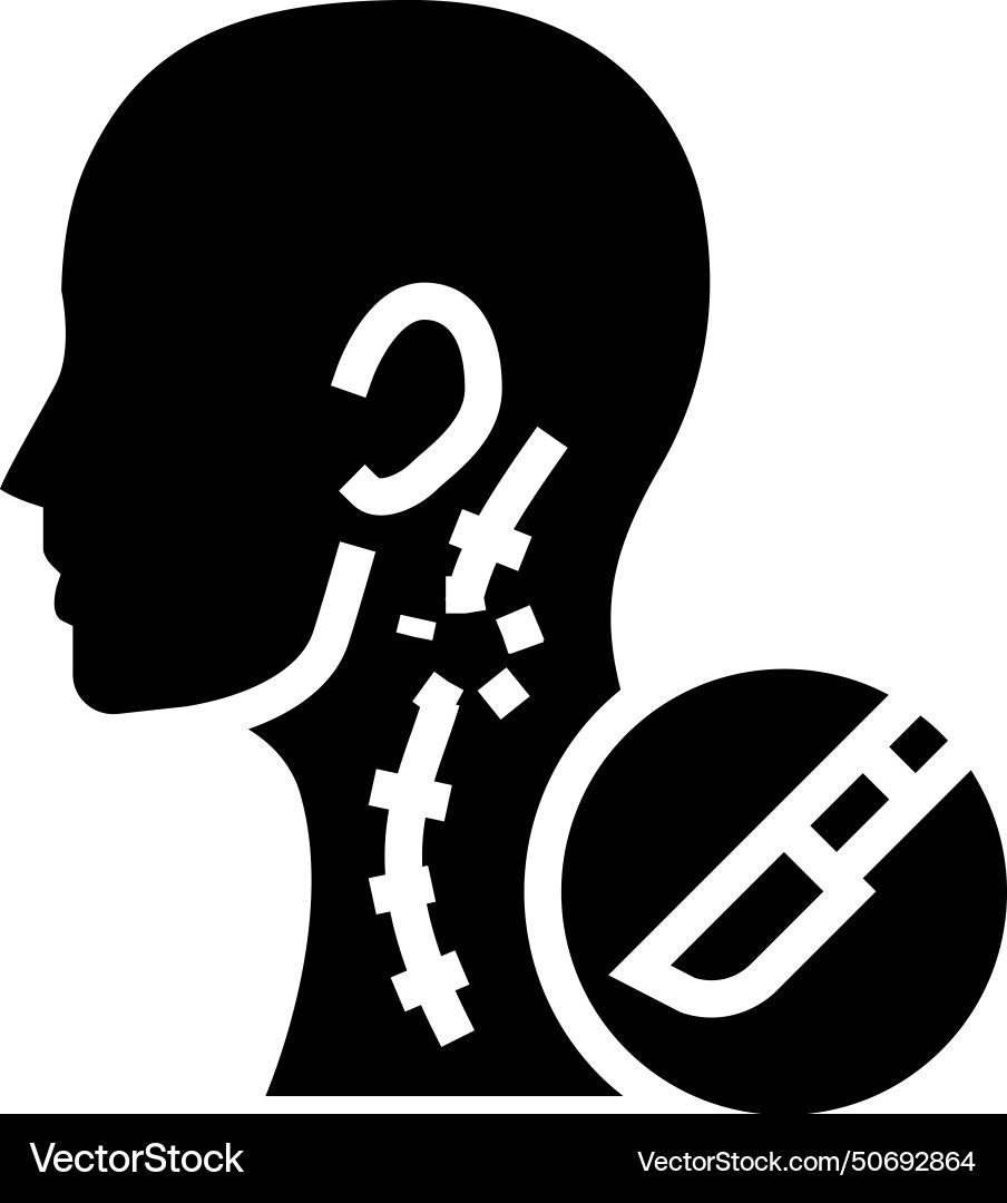 Lymph node dissection surgery glyph icon Vector Image