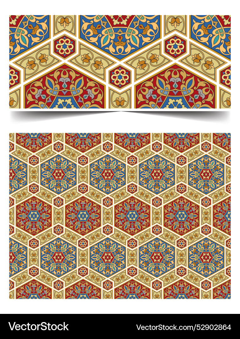 Moroccan Seamless Pattern - Floral Mosaic Vector Image
