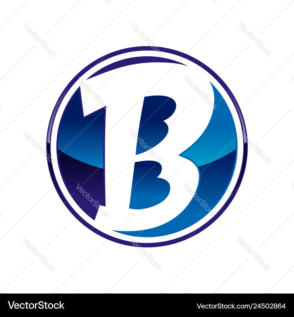 Triple b initials lettermark circle symbol design Vector Image