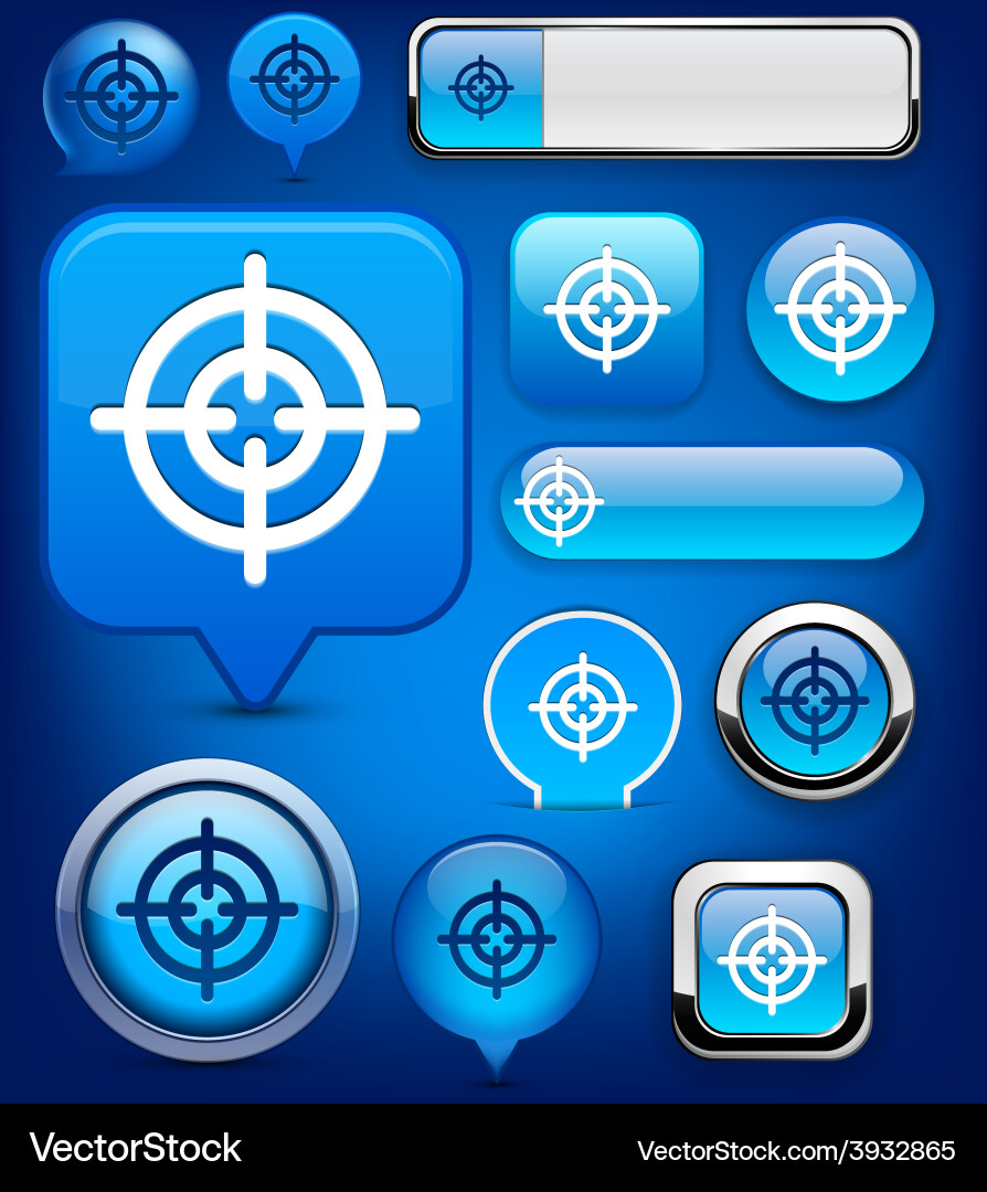 Aim high-detailed modern buttons Royalty Free Vector Image