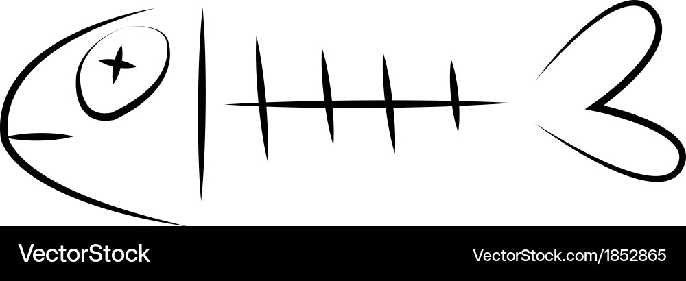 Black Fishbone Diagram Royalty Free Vector Image