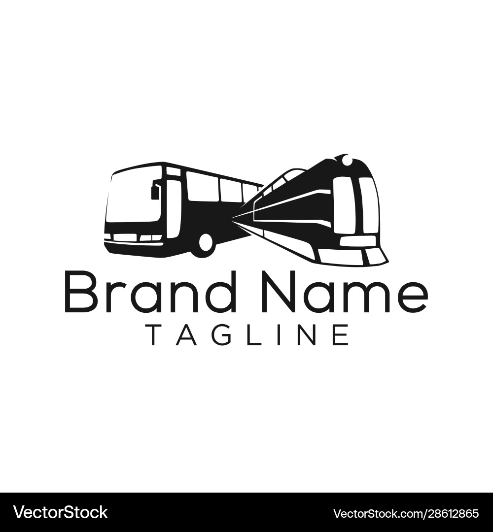 Bus and train logo template Royalty Free Vector Image