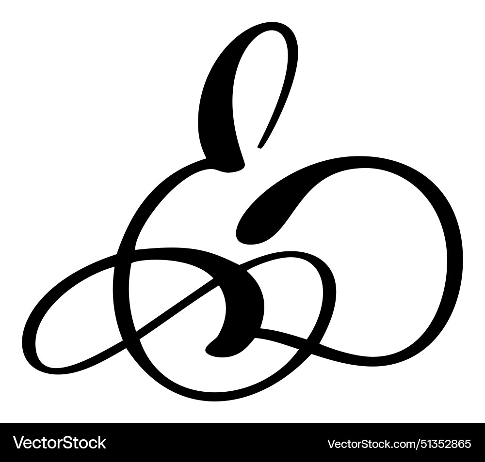 Calligraphy hand drawn letter e script Royalty Free Vector