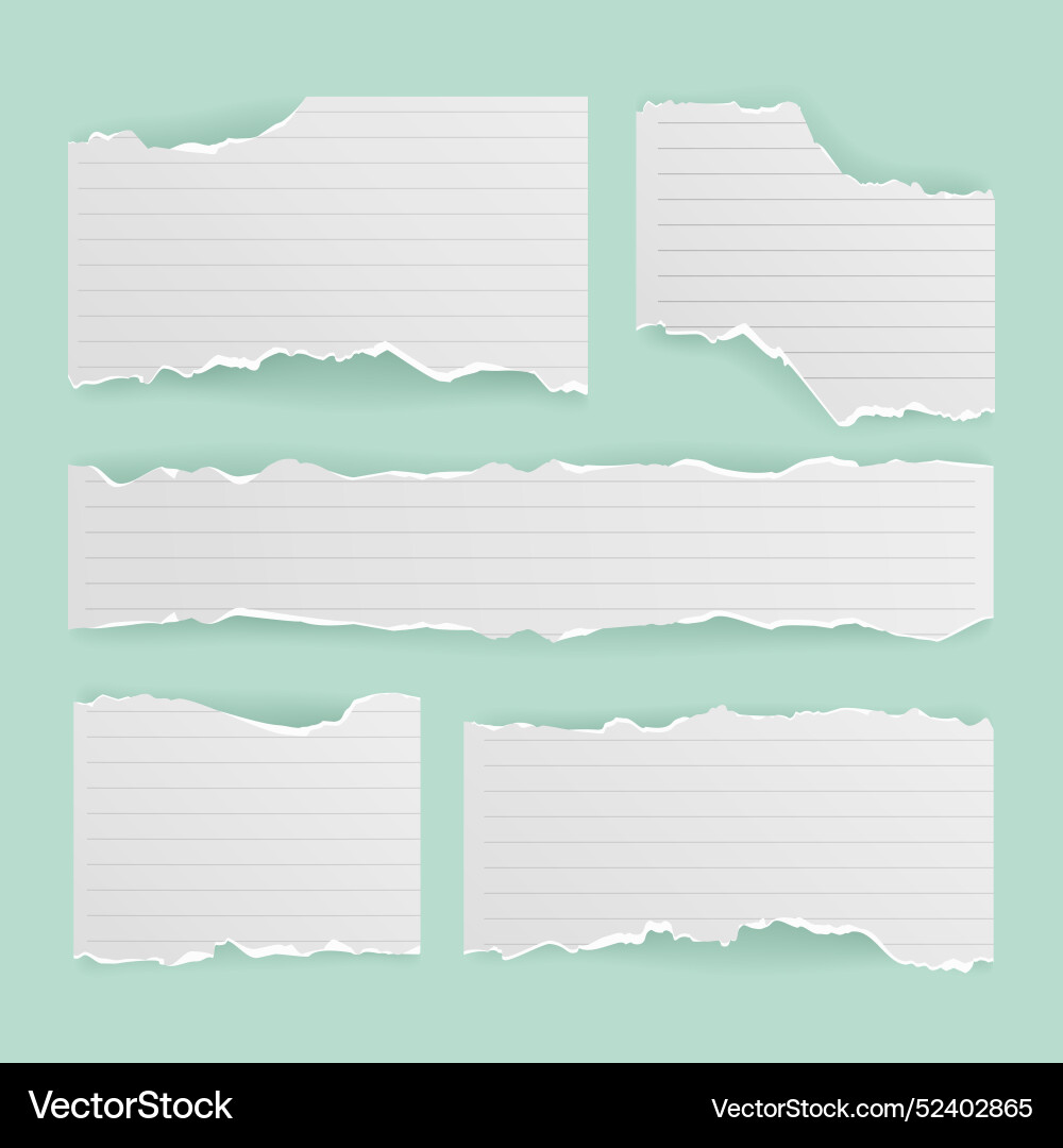 Collection of realistic torn paper Royalty Free Vector Image