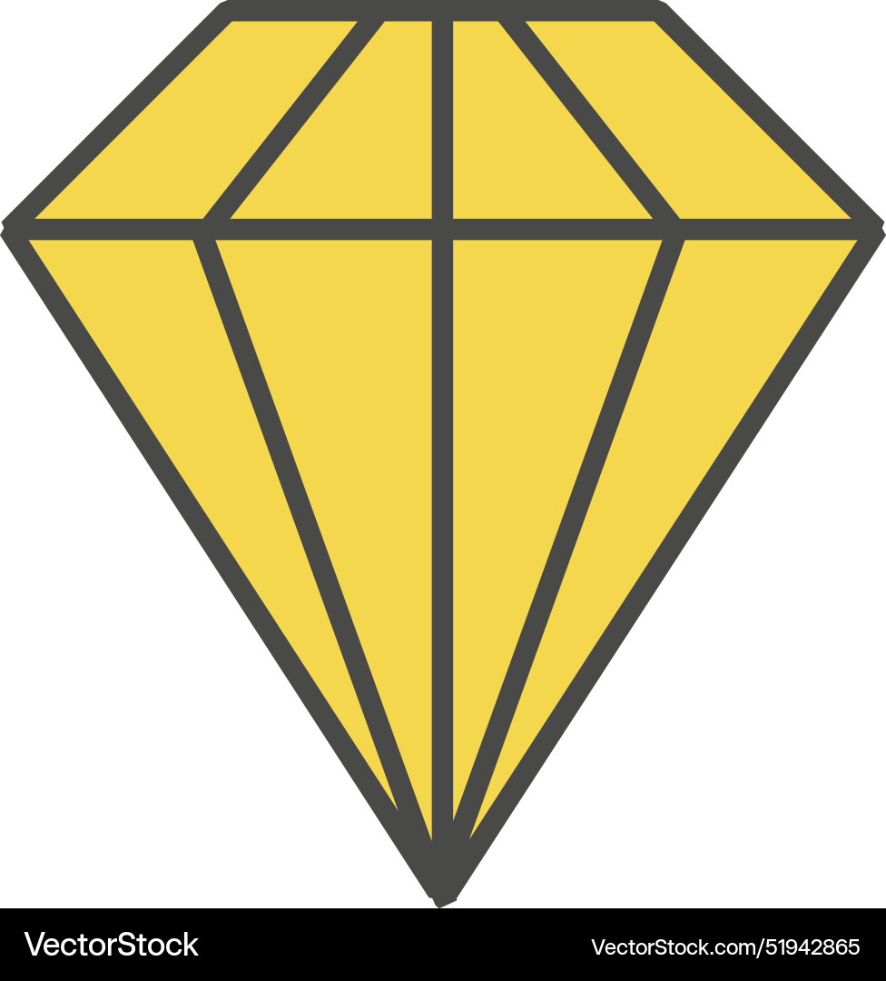 Gemstone icon isolated on white Royalty Free Vector Image