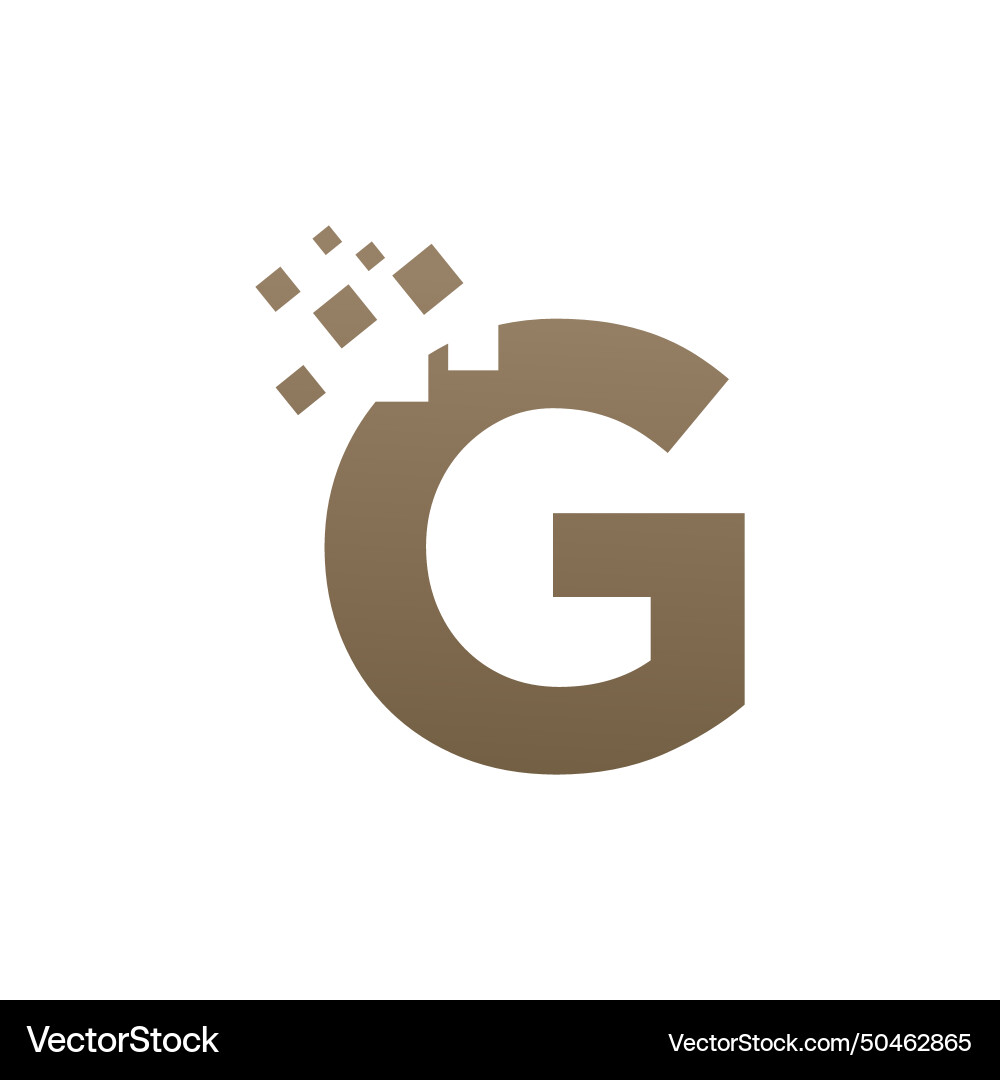 Letter g with pixel technology element logo Vector Image