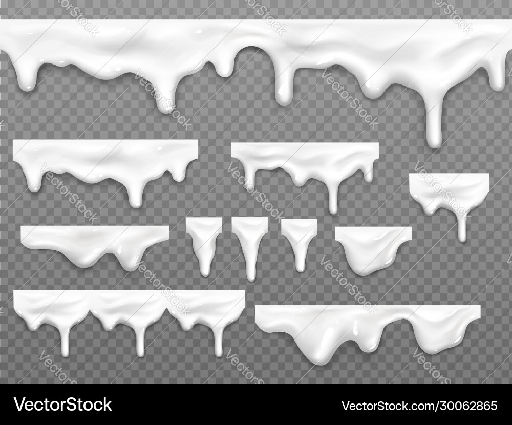 Melting Milk Drops - Creamy Texture Royalty Free Vector