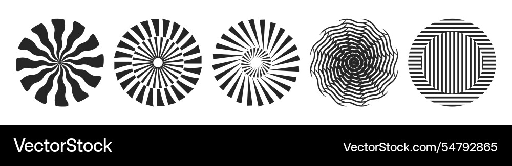 Optical geometric shapes circles with lines Vector Image