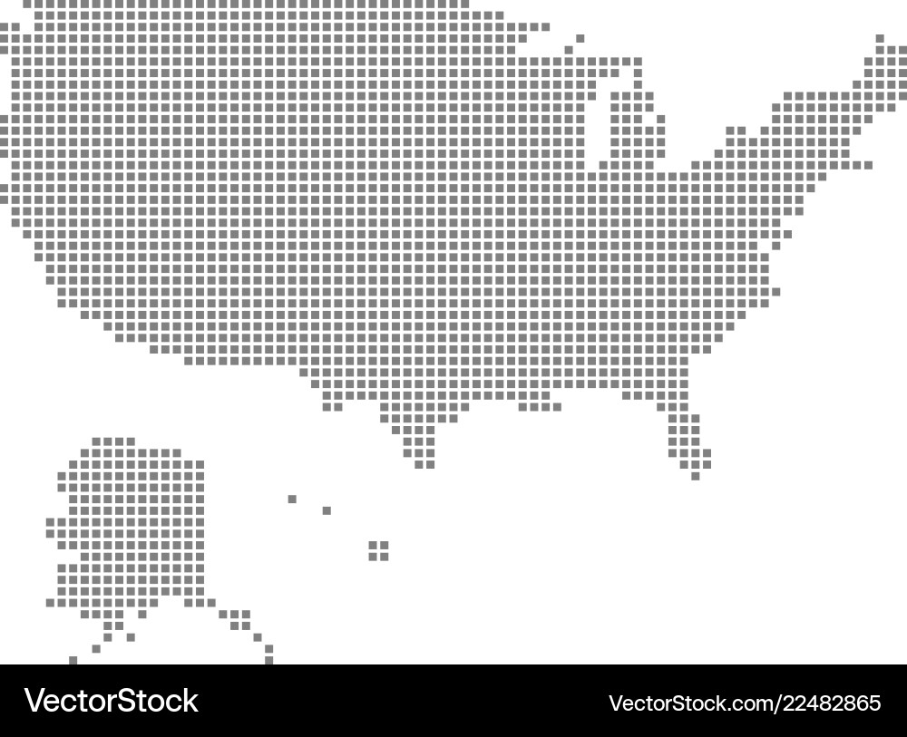 Pixel map of united state america dotted Vector Image