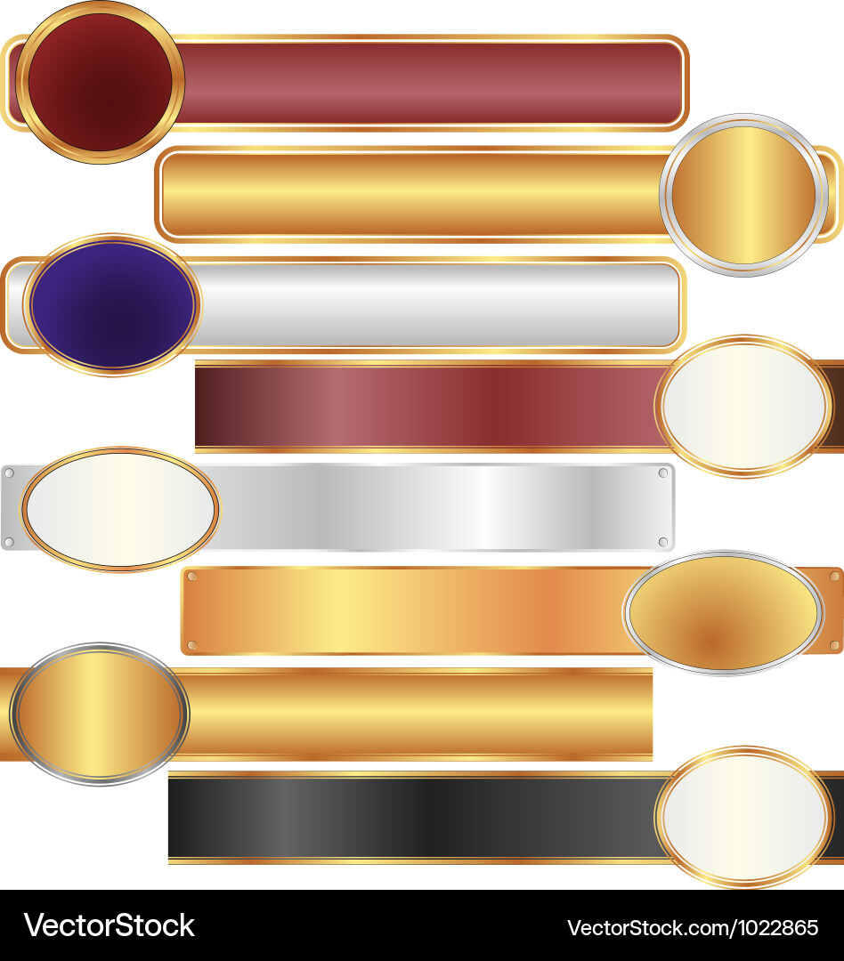 Red Gold Silver Frame Set Royalty Free Vector Image