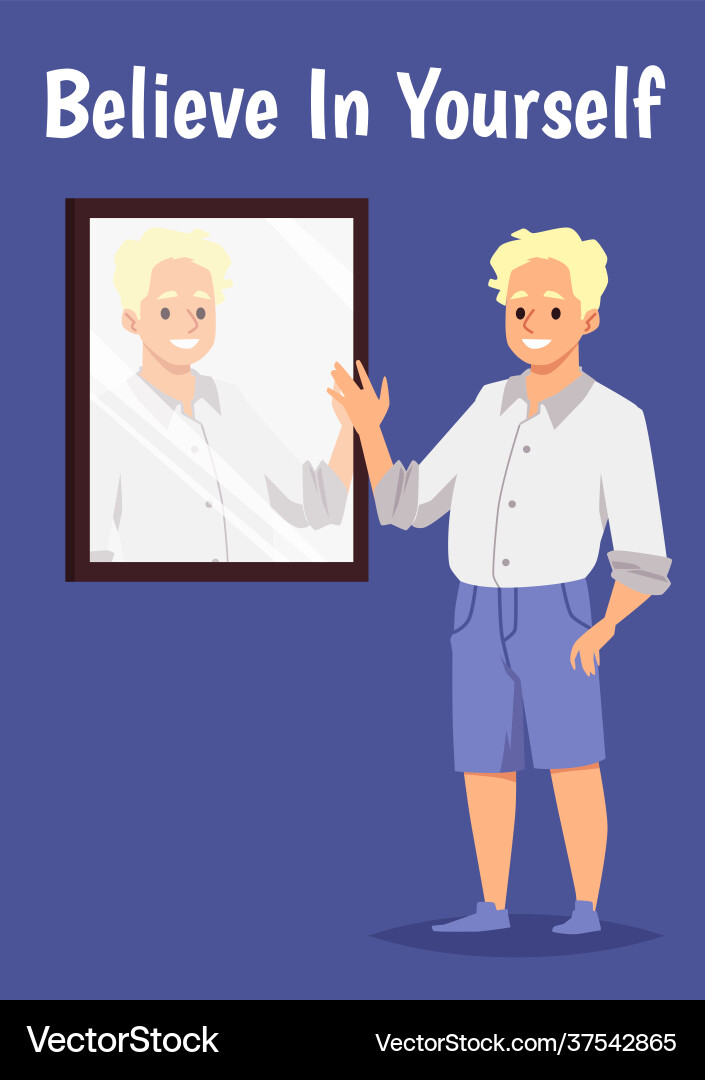 Self acceptance confidence body positive Vector Image