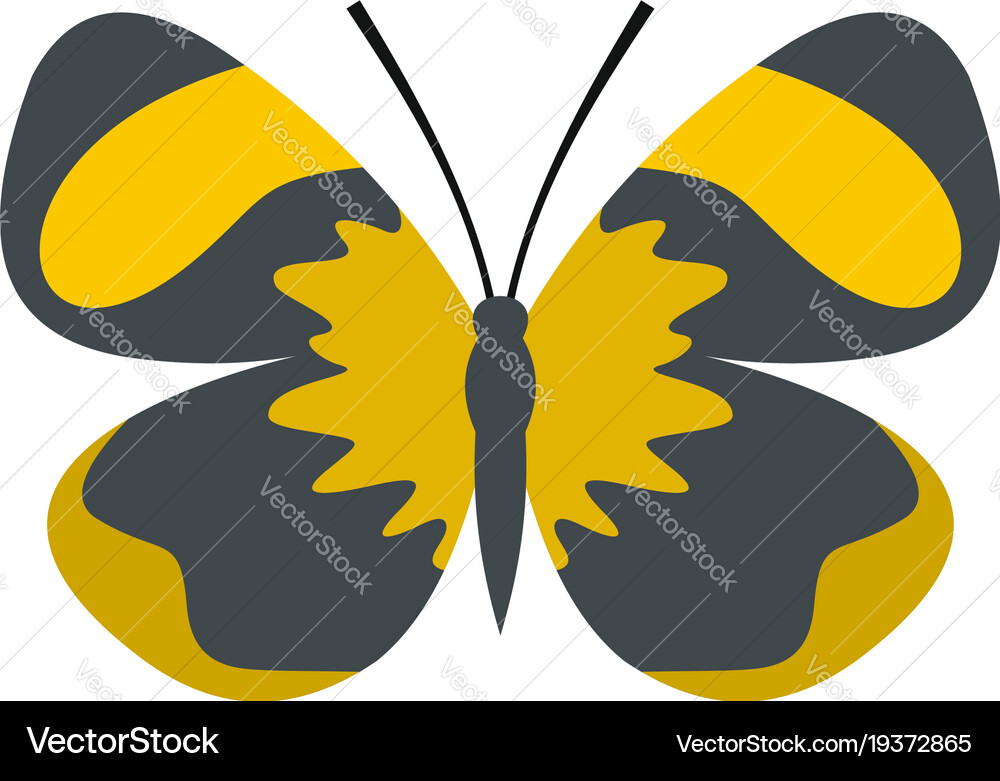 Small butterfly icon flat style Royalty Free Vector Image
