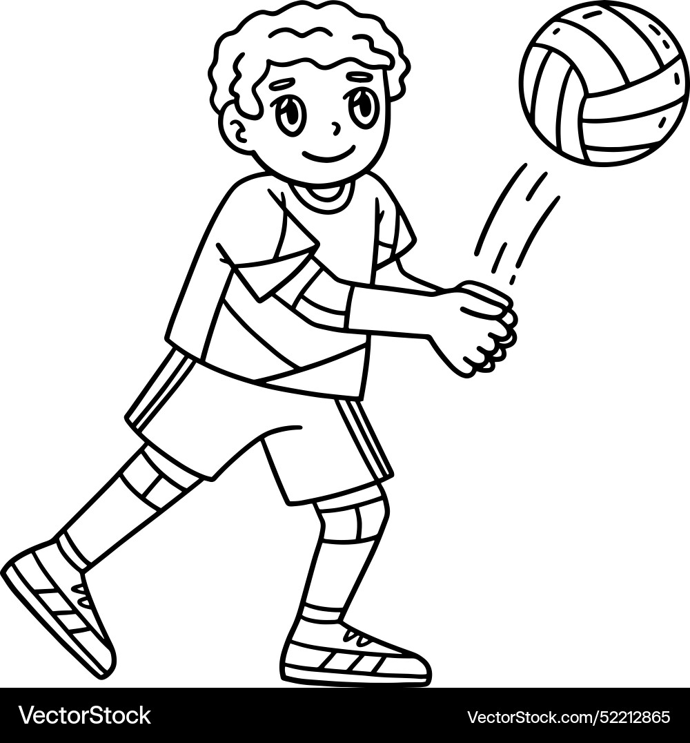 Volleyball player sending the ball back isolated Vector Image