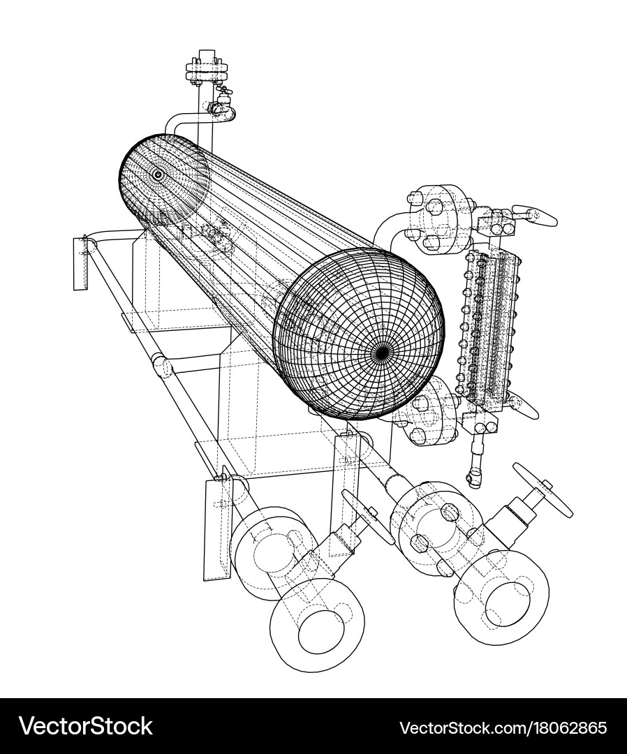 Wire-frame industrial equipment Royalty Free Vector Image