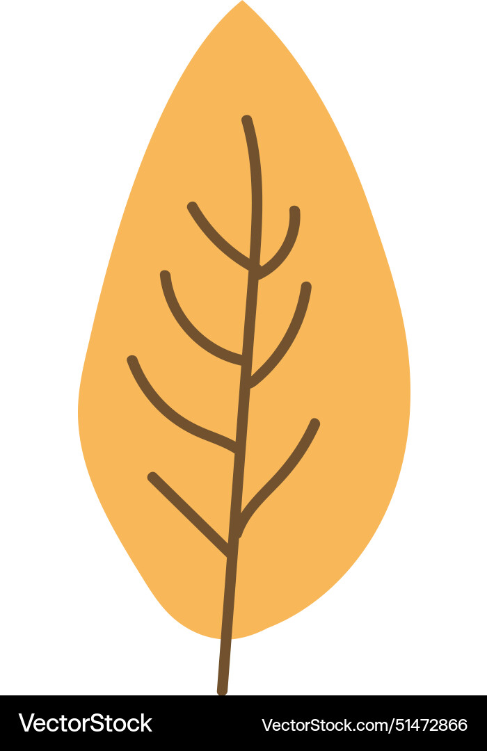 Autumn orange leaf Royalty Free Vector Image - VectorStock