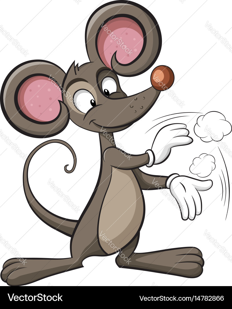 Cute mouse cleaning rat applause Royalty Free Vector Image