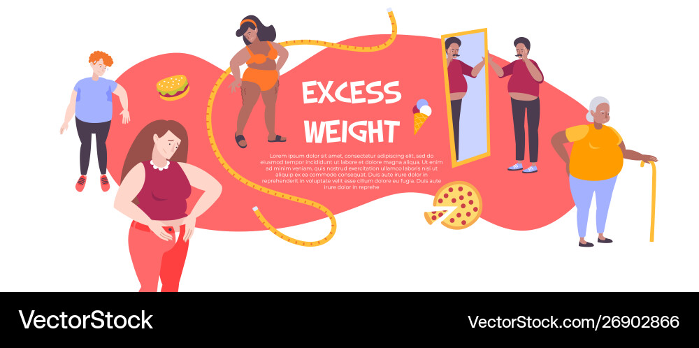 Fat people banner Royalty Free Vector Image - VectorStock