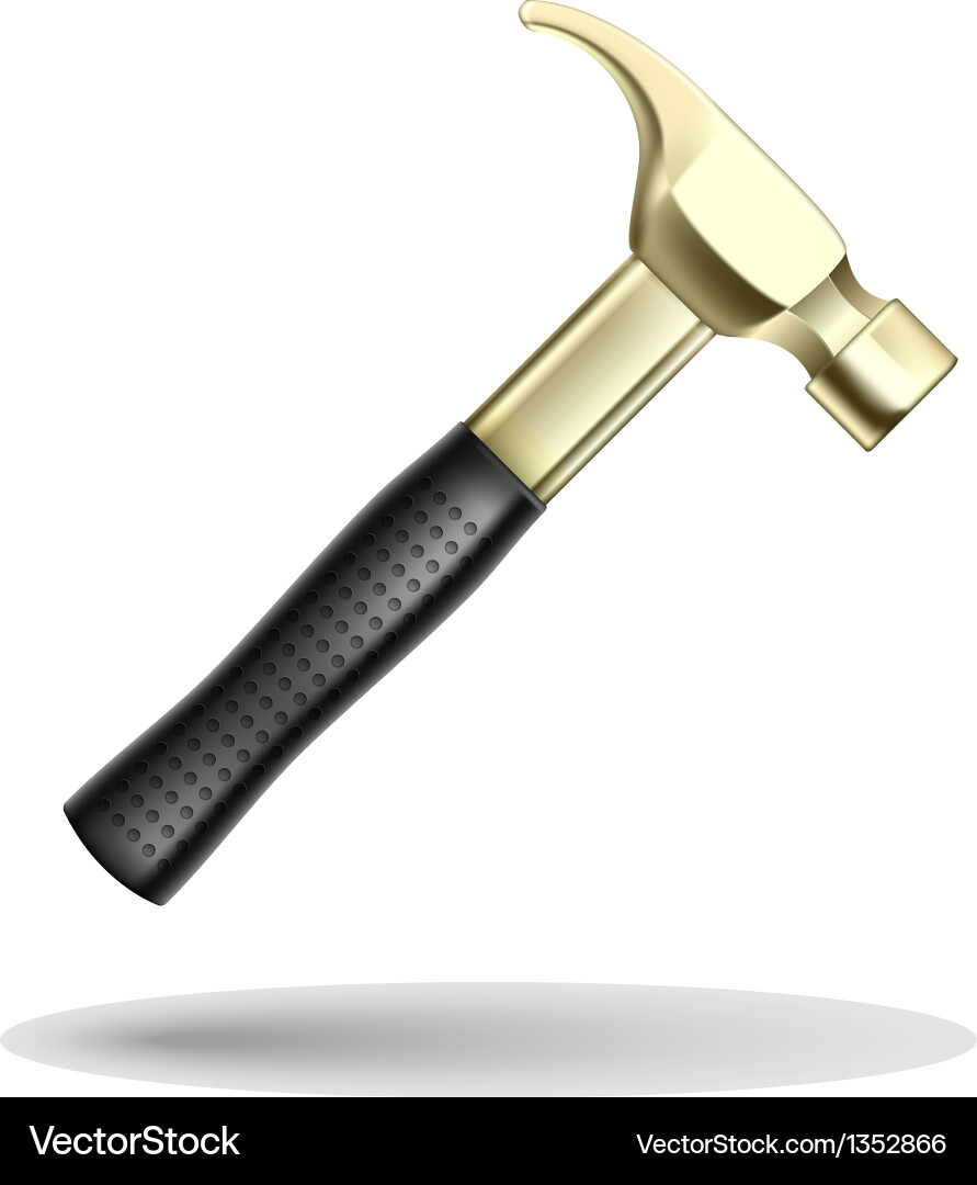 Golden hammer Royalty Free Vector Image - VectorStock