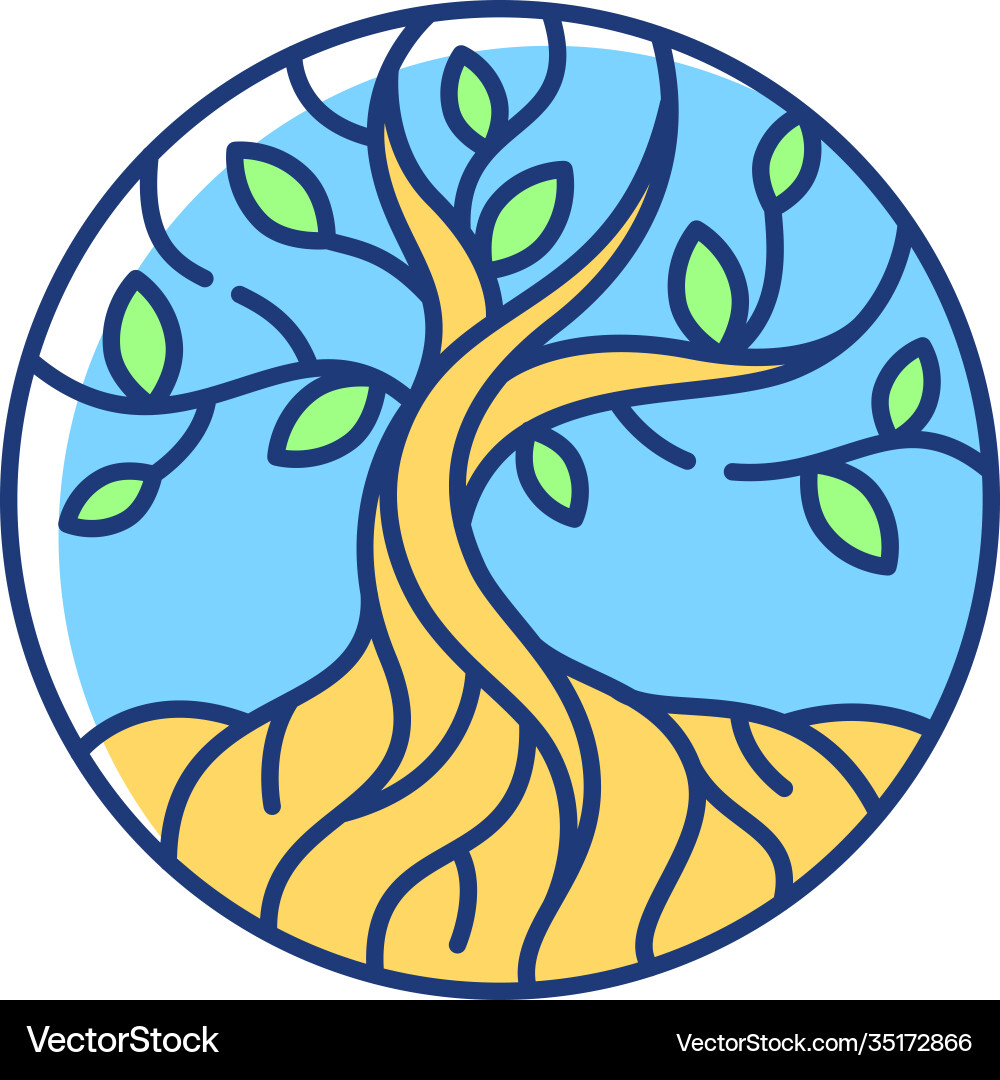 Life tree rgb color icon Royalty Free Vector Image
