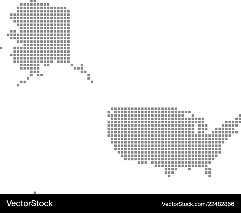Pixel map of usa mercator dotted Royalty Free Vector Image