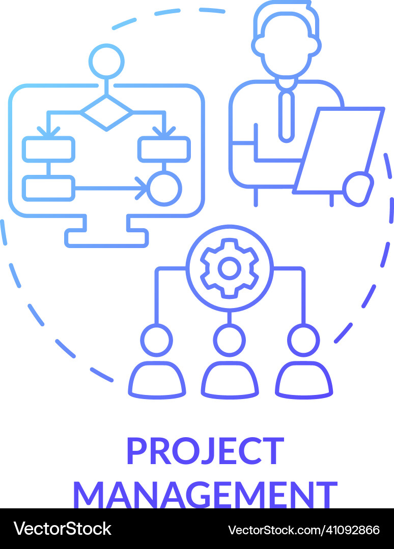 Project Management - Blue Gradient Icon Royalty Free Vector