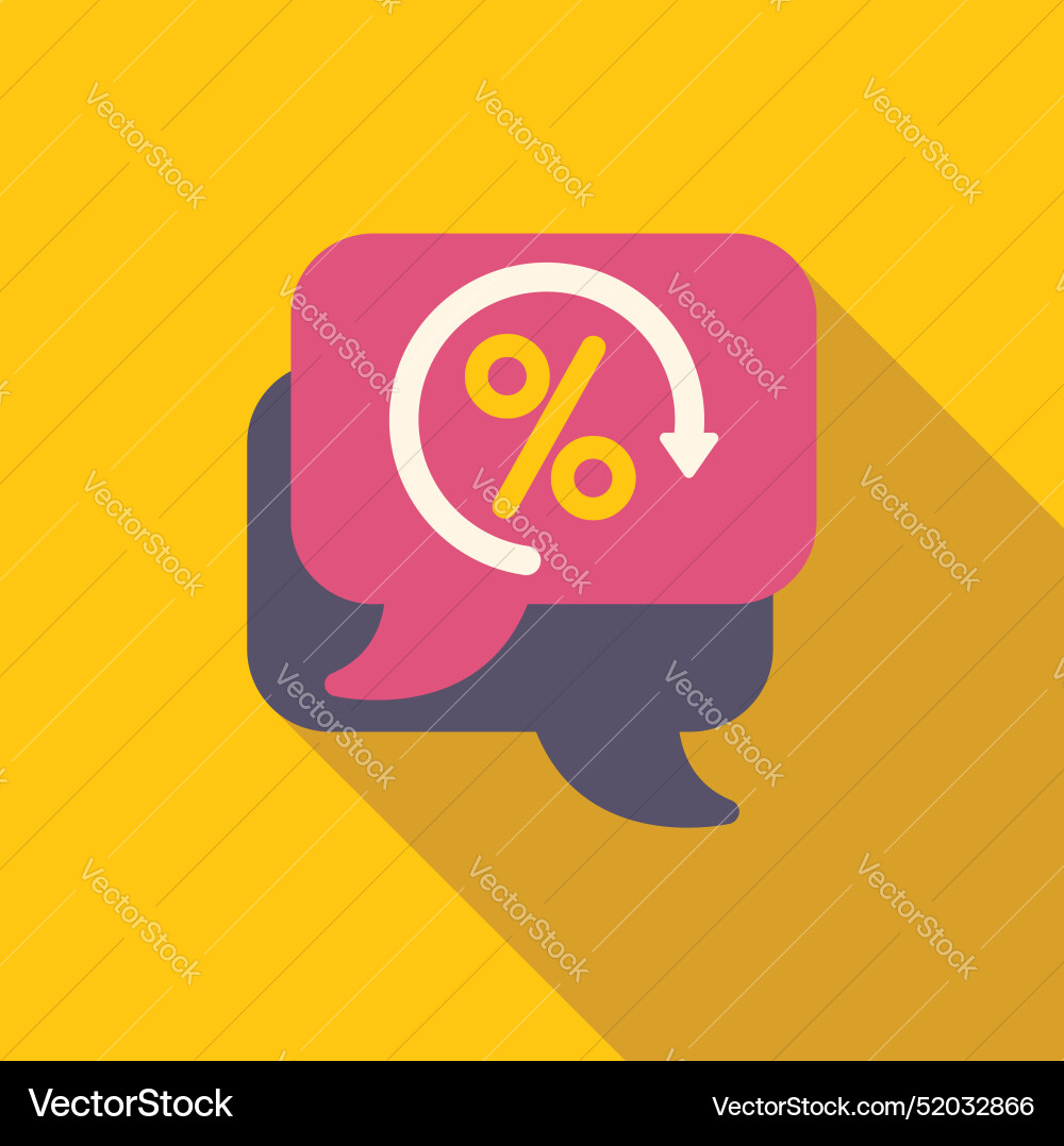 Speech bubble showing decreasing interest rate Vector Image