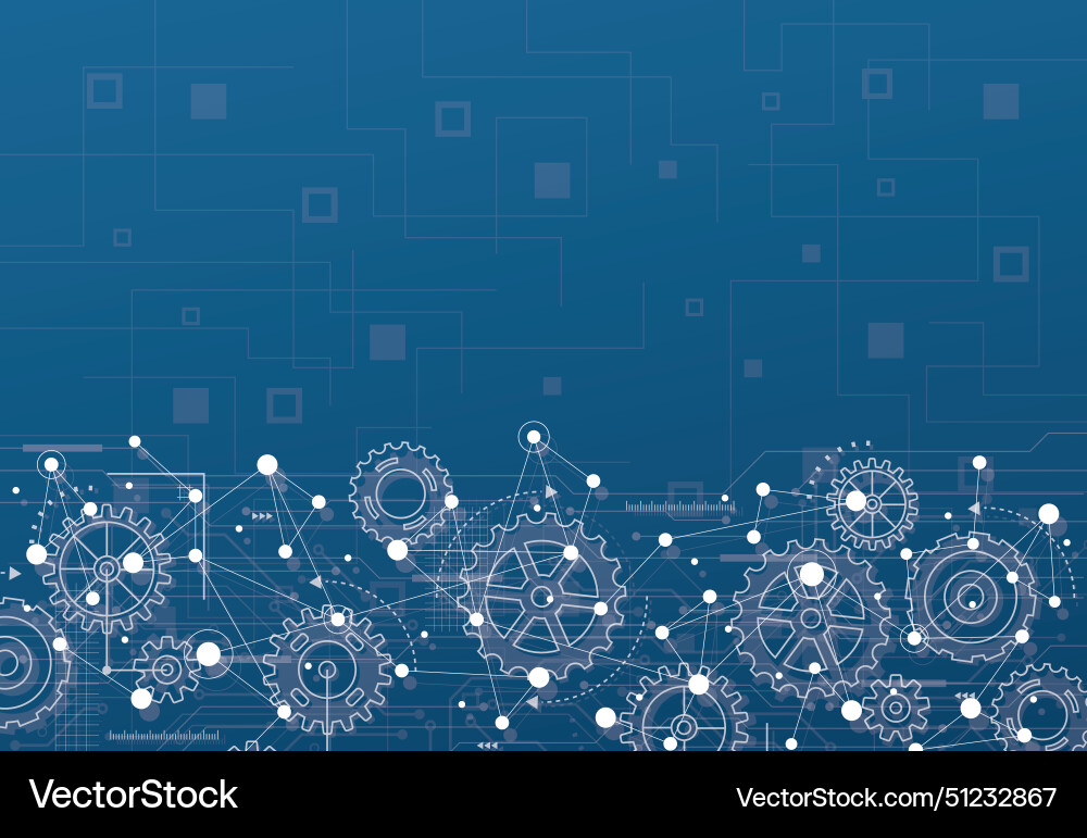 Abstract gear wheel mechanism background machine Vector Image