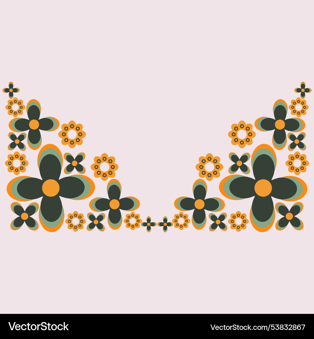 Flower petal frame border decoration Royalty Free Vector