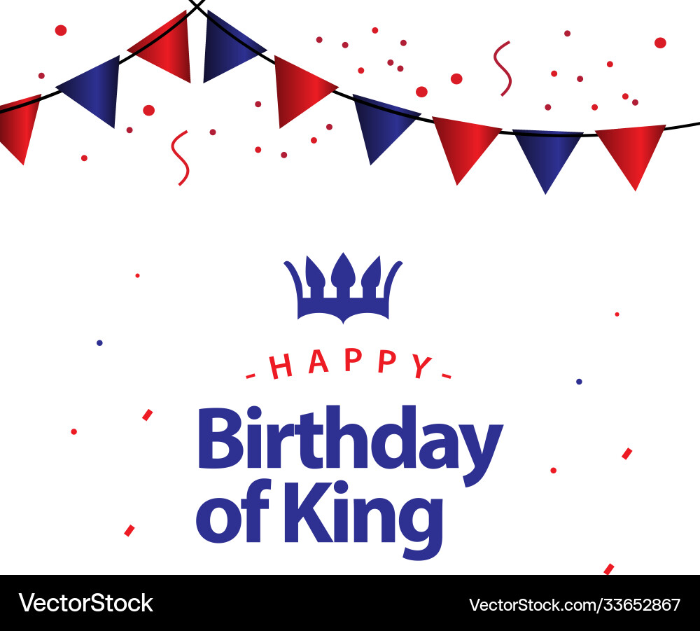 Happy birthday king template design Royalty Free Vector