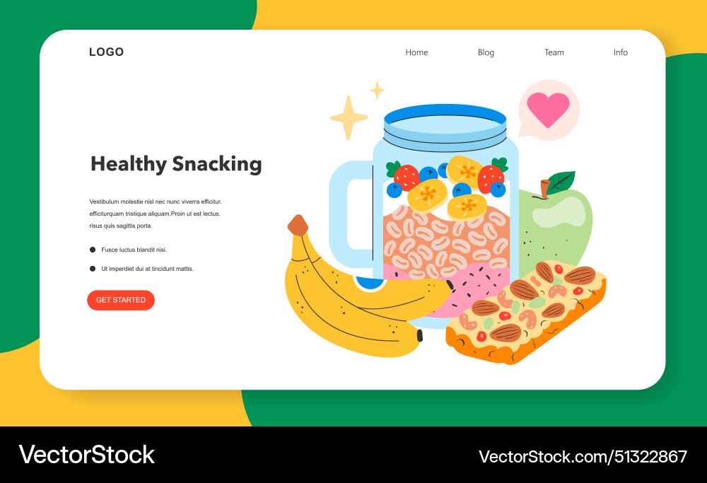 Healthy snacking flat Royalty Free Vector Image