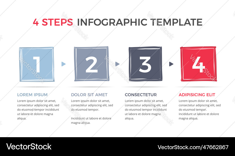 Infographic template with 4 steps Royalty Free Vector Image