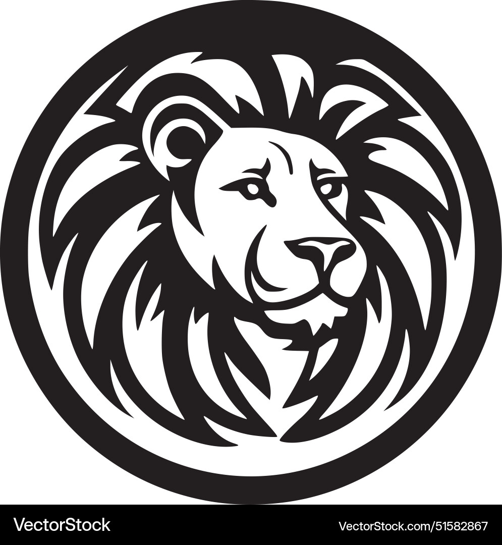 Lion - black and white isolated icon Royalty Free Vector