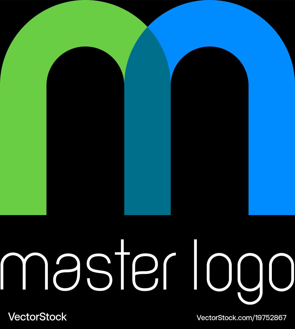 M monogram master logo Royalty Free Vector Image