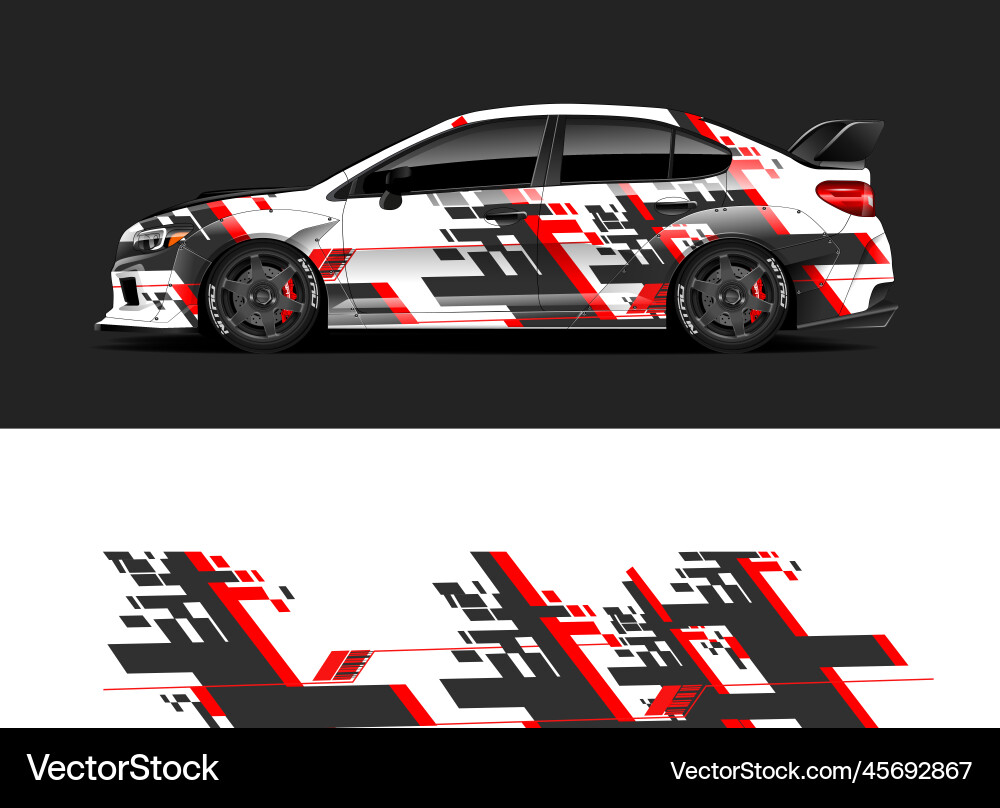 Racing car wrap design sports Royalty Free Vector Image