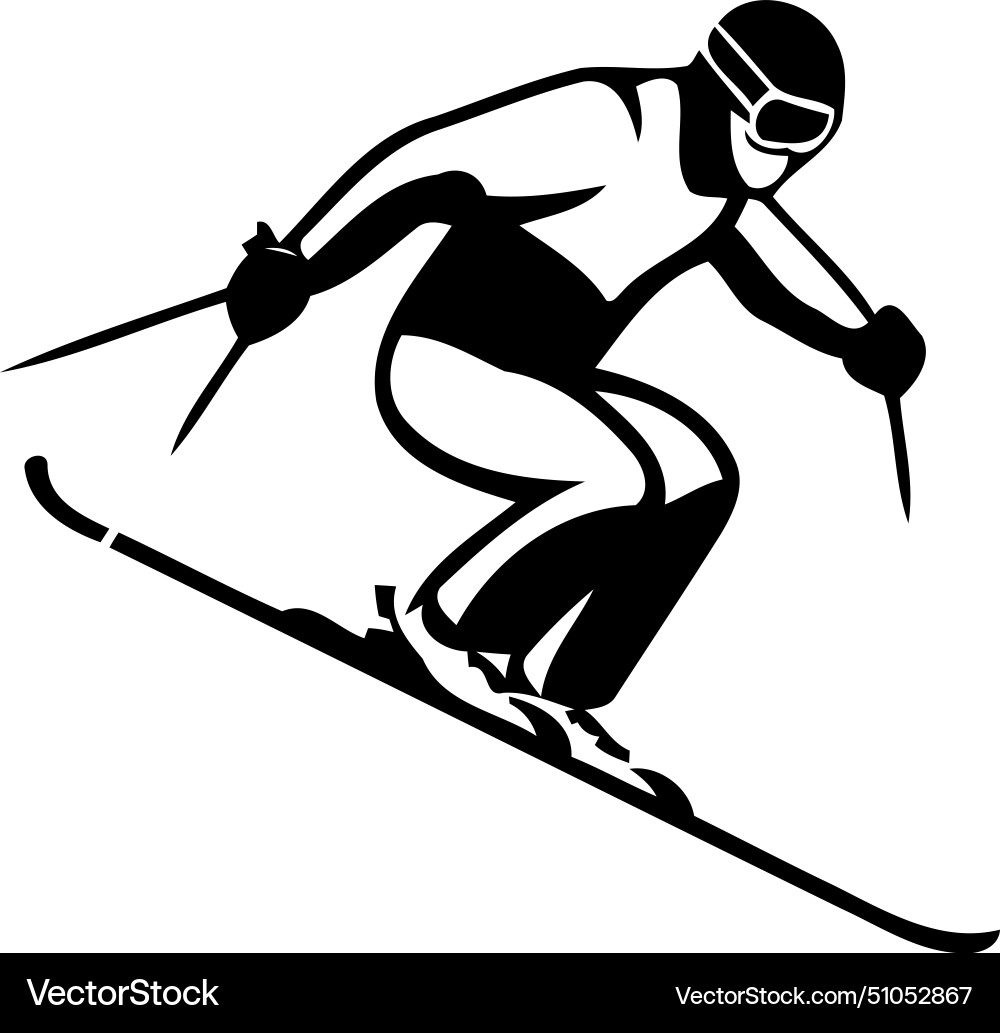 Skier logo design template skiing Royalty Free Vector Image
